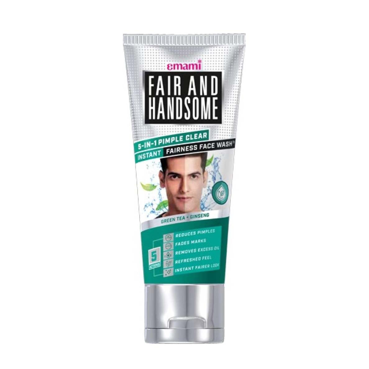 Emami Fair and Handsome 5-IN-1 Pimple Clear Instant Radiance Face Wash ...