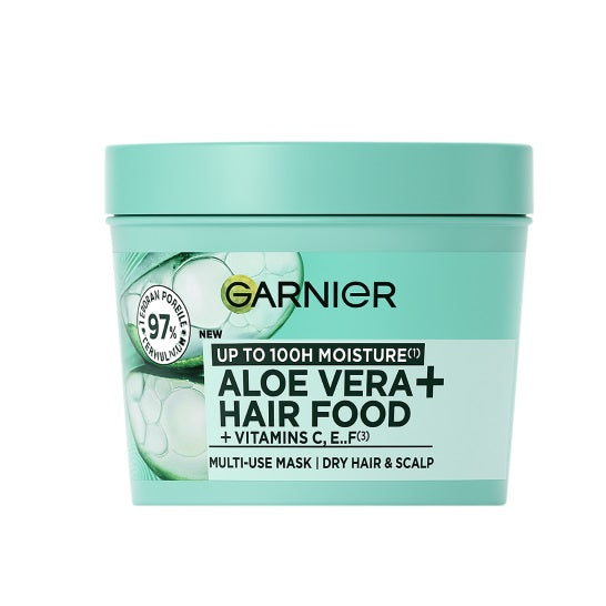 Garnier Up to 100H Moisture Aloe Vera Hair Food + Vitamin C,E,F Multi ...