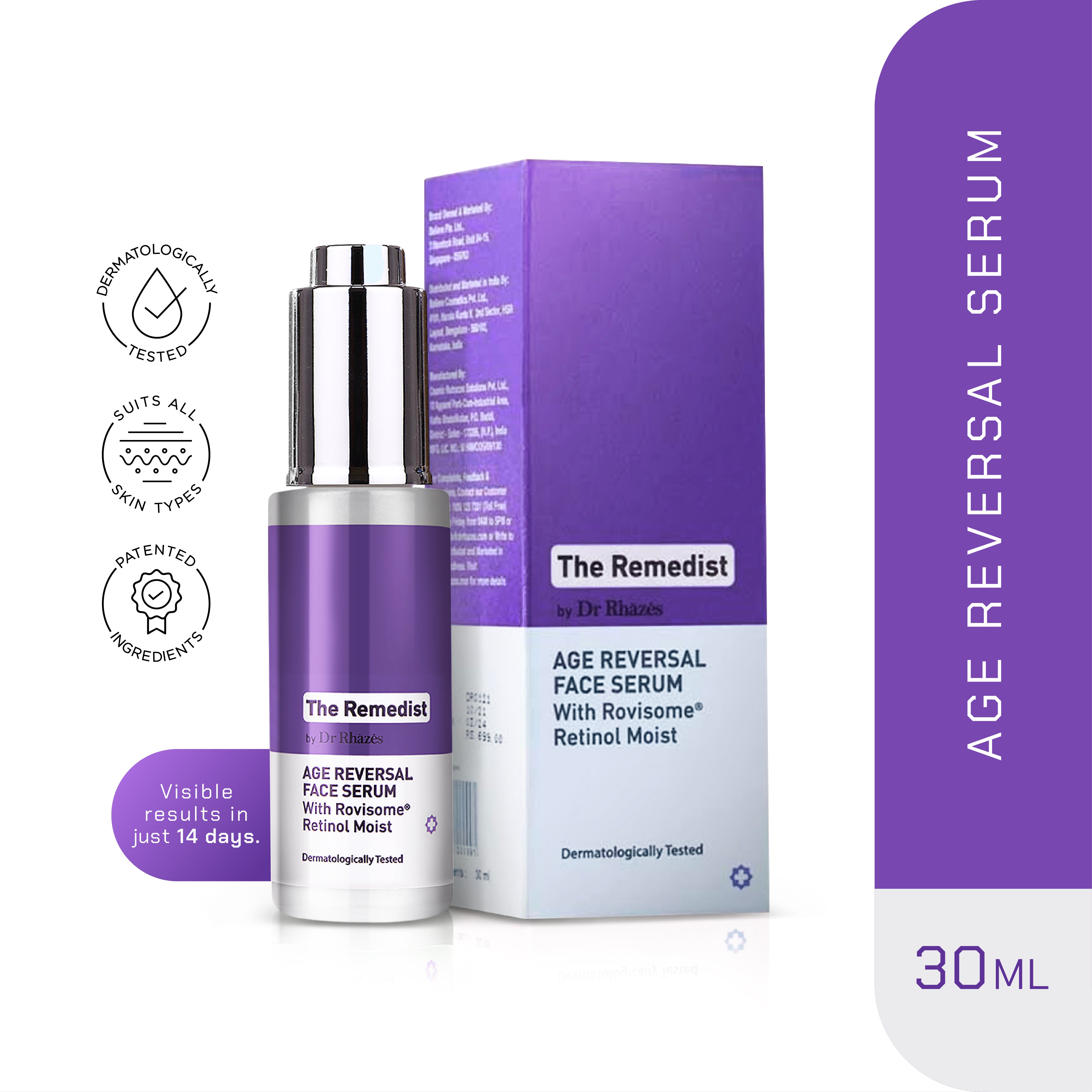 The Remedist by Dr Rhazes Age Reversal Face Serum with Rovisome Retino ...