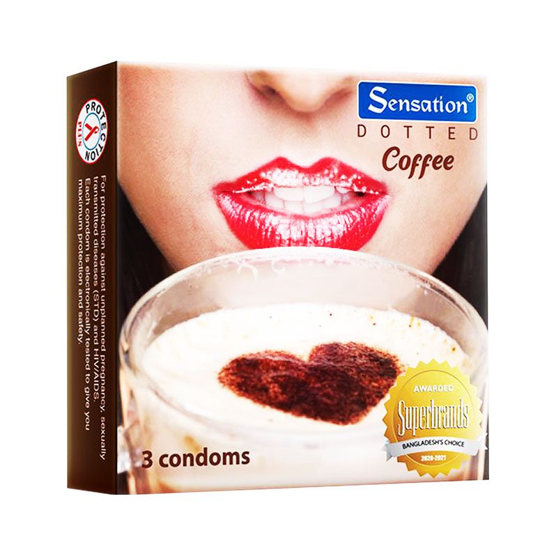 Sensation Dotted Coffee Flavored Condom 3 Piece – OHSOGO