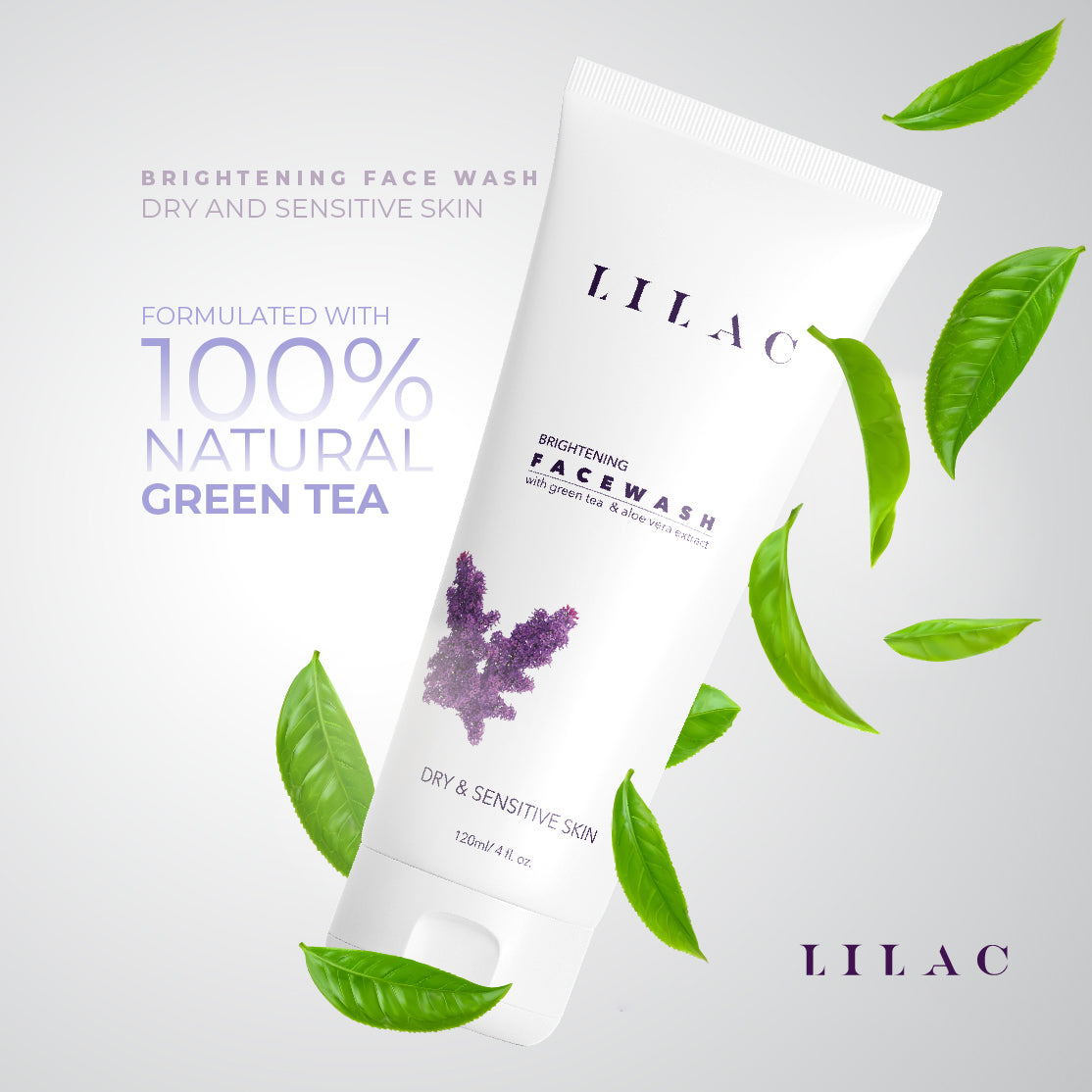 Lilac Advanced Brightening Face Wash for Dry And Sensitive Skin (120ml ...