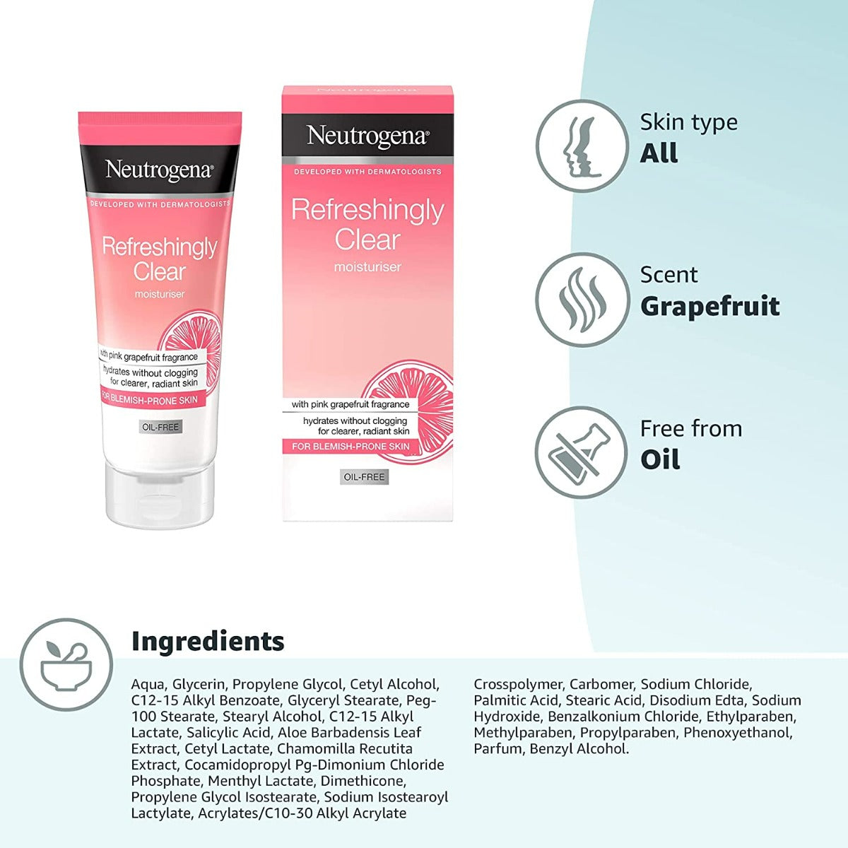 Buy Neutrogena Refreshingly Clear Moisturiser (50g) Online at Best ...